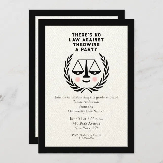 Law School Graduation Party Invitation | Zazzle