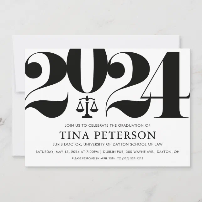 Law School Graduation Party Invitation | Zazzle