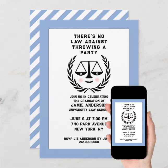 Law School Graduation Party Invitation | Zazzle