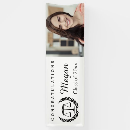 Law School Graduation Scales of Justice Banner | Zazzle