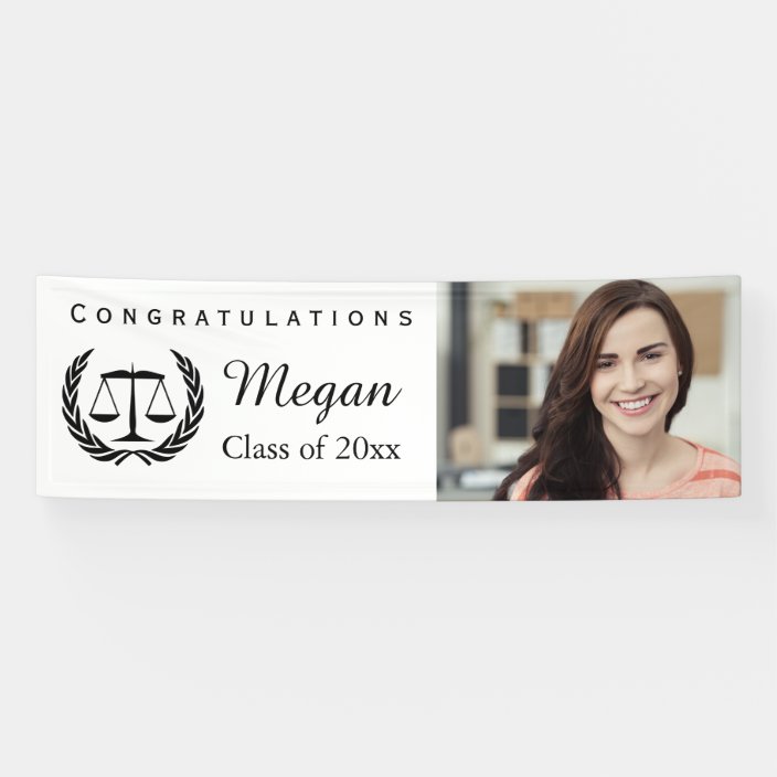 Law School Graduation Scales of Justice Banner | Zazzle.com