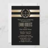 Law School Lawyer Graduation Modern Black & Gold Invitation | Zazzle