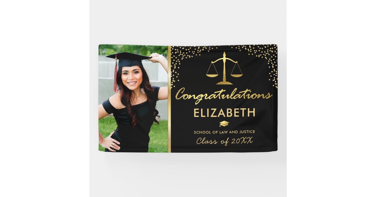 Law School Photo Graduation Party Banner | Zazzle
