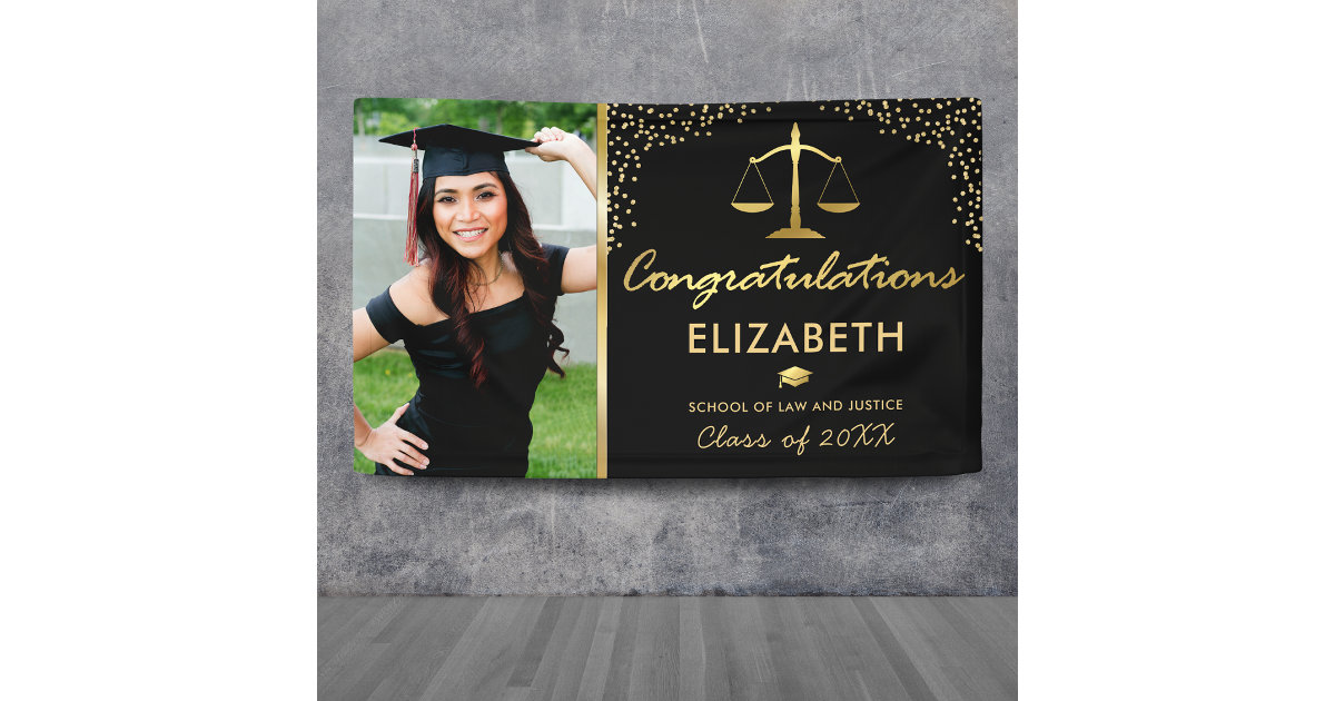 Law School Photo Graduation Party Banner | Zazzle