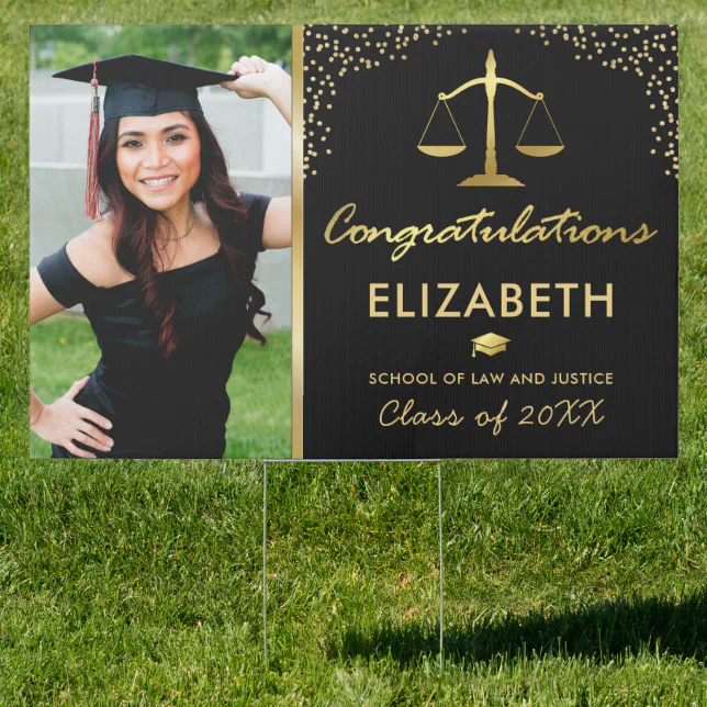 Law School Photo Graduation Yard Sign | Zazzle