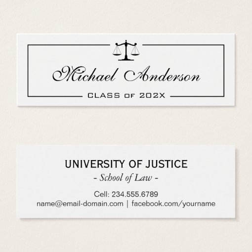 Law School Student Name Card Insert Card | Zazzle