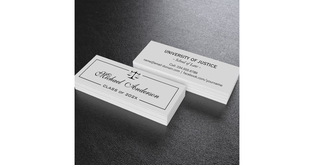 Law School Student Name Card Insert Card | Zazzle