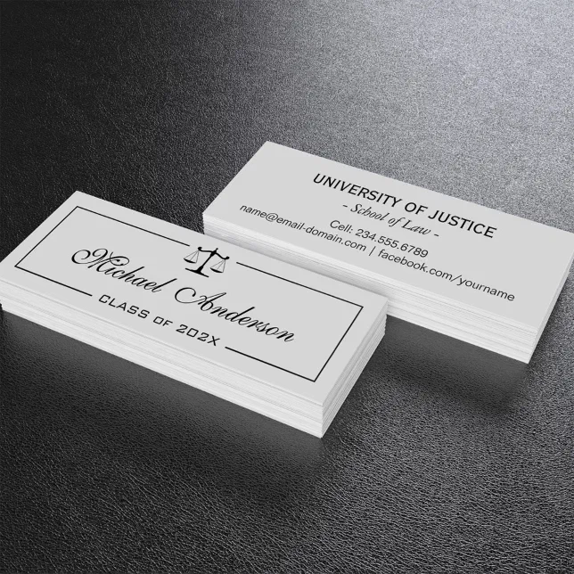 Law School Student Name Card Insert Card | Zazzle