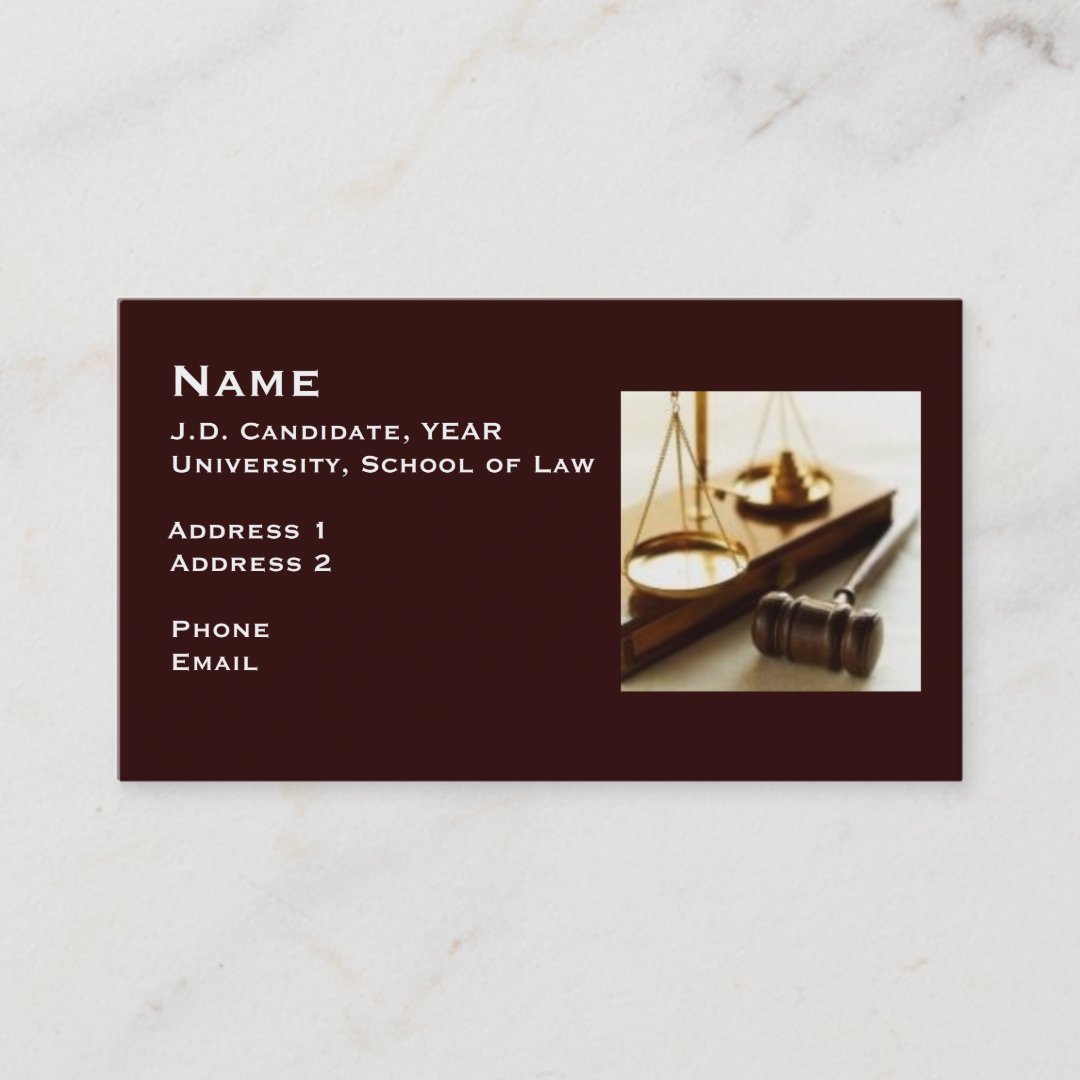 Law Student Business Card 1 | Zazzle