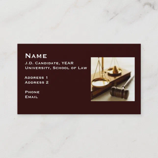 Law Student Business Card 1 | Zazzle