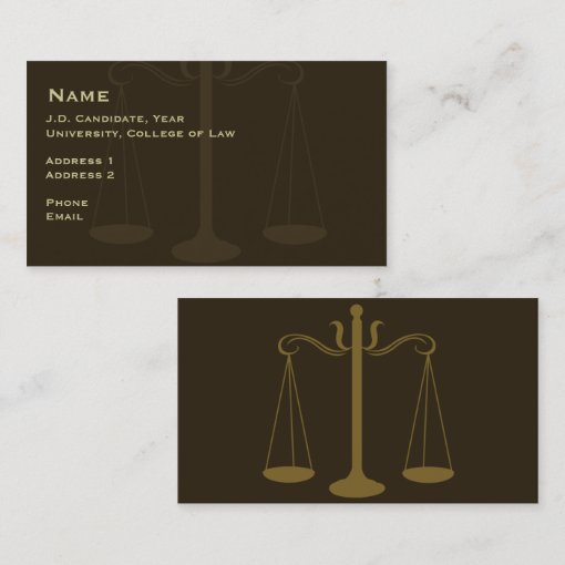 Law Student Business Card 2 | Zazzle