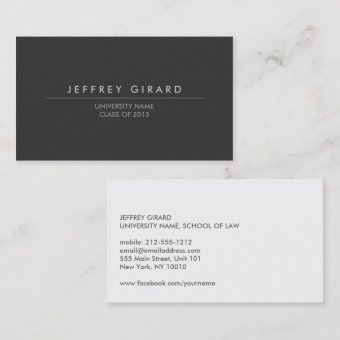 LAW STUDENT MODERN BUSINESS CARD | Zazzle