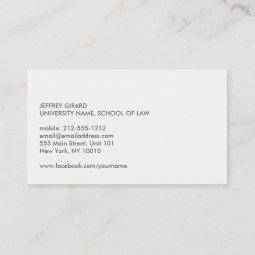 LAW STUDENT MODERN BUSINESS CARD | Zazzle