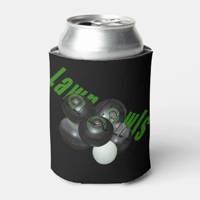 Lawn Bowls And Logo, Can Cooler | Zazzle