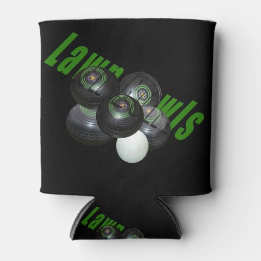 Lawn Bowls And Logo, Can Cooler | Zazzle
