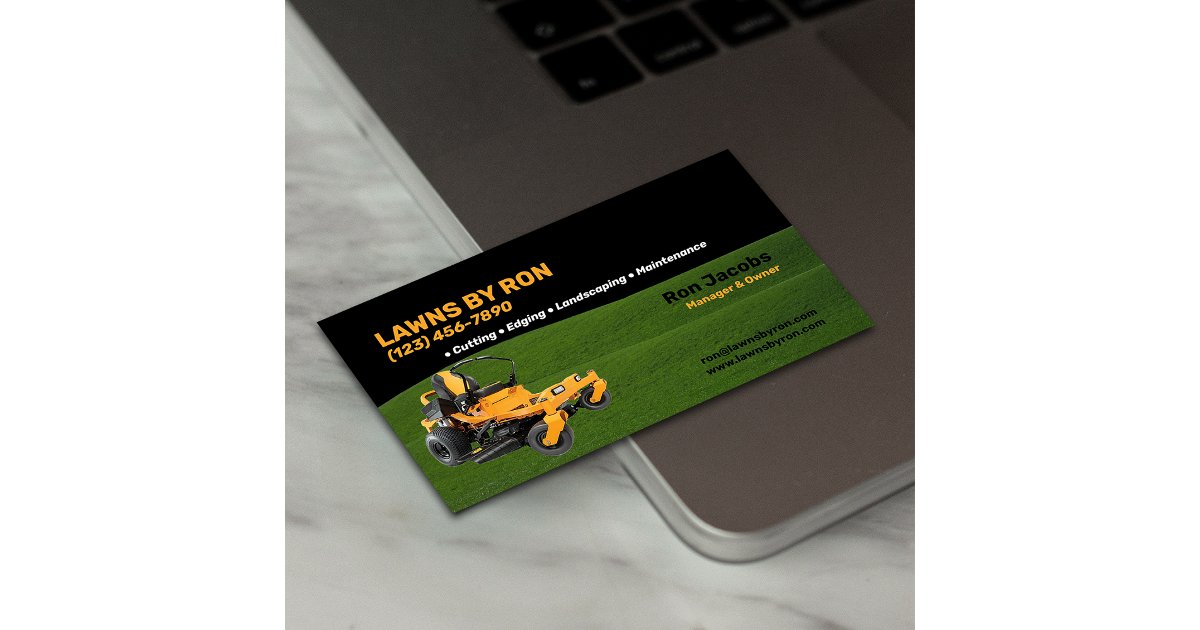 Lawn Care and Landscaping Service Business Card | Zazzle