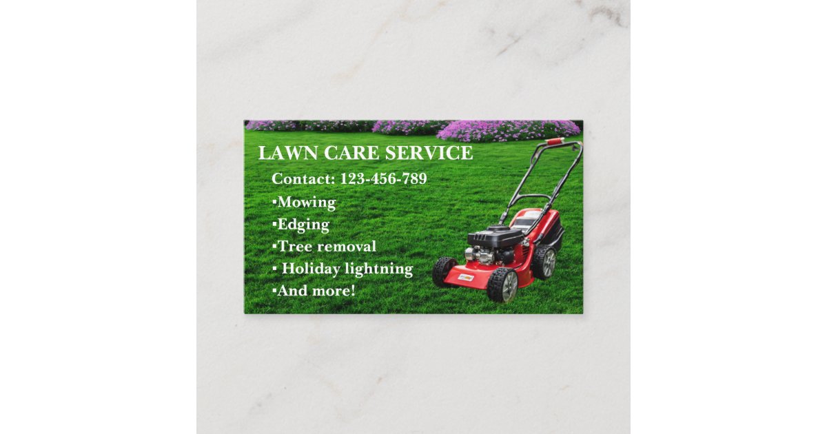 Lawn care business card | Zazzle