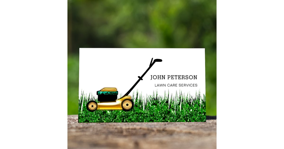 Lawn Care Gardening Service Grass Cutting Logo Business Card | Zazzle