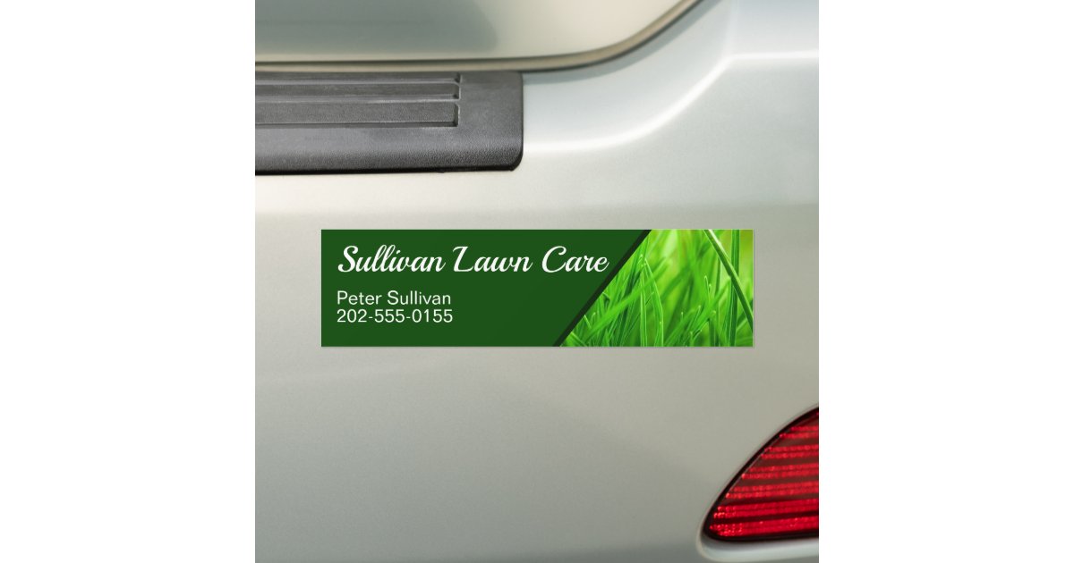 Lawn Care Grass Mowing Business Bumper Sticker | Zazzle