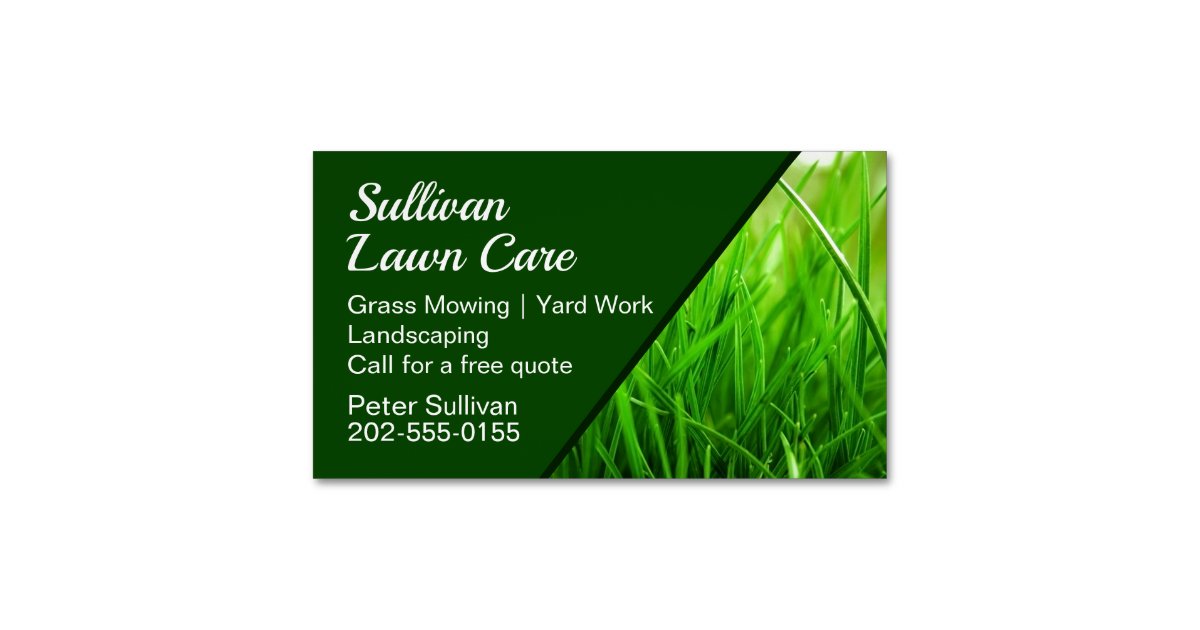 Lawn Care Grass Mowing Business Card | Zazzle
