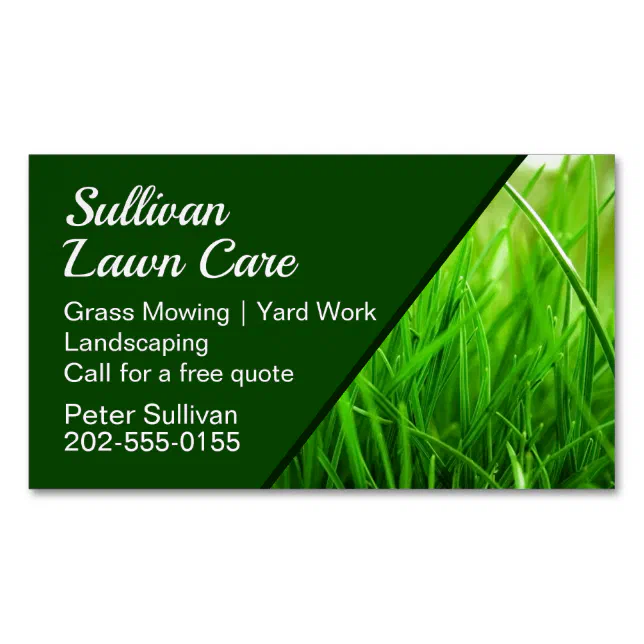 Lawn Care Grass Mowing Business Card | Zazzle