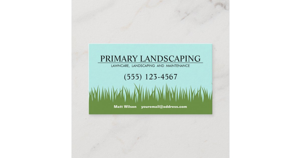 Lawn Care Landscaper Service Grass Business Card | Zazzle
