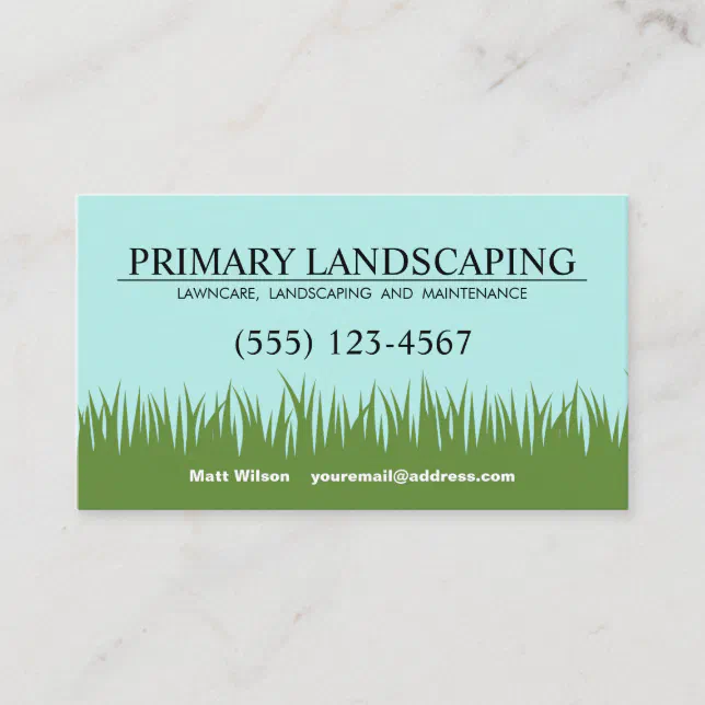 Lawn Care Landscaper Service Grass Business Card | Zazzle