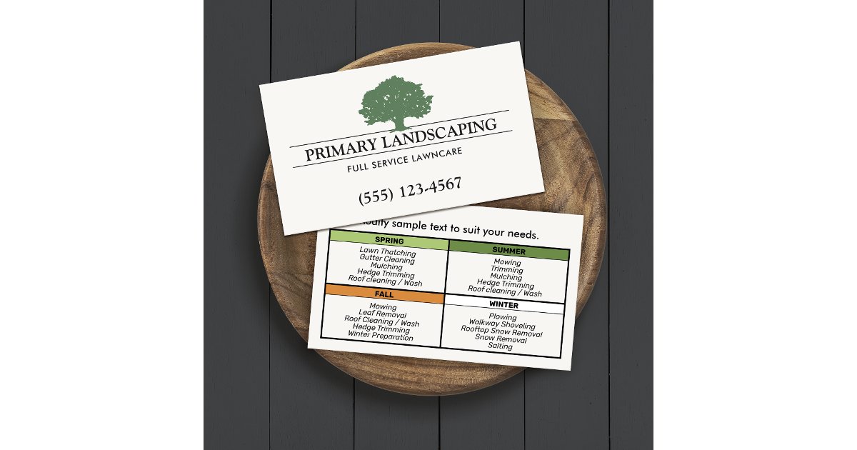 Lawn Care Landscaper Tree Service Business Card | Zazzle