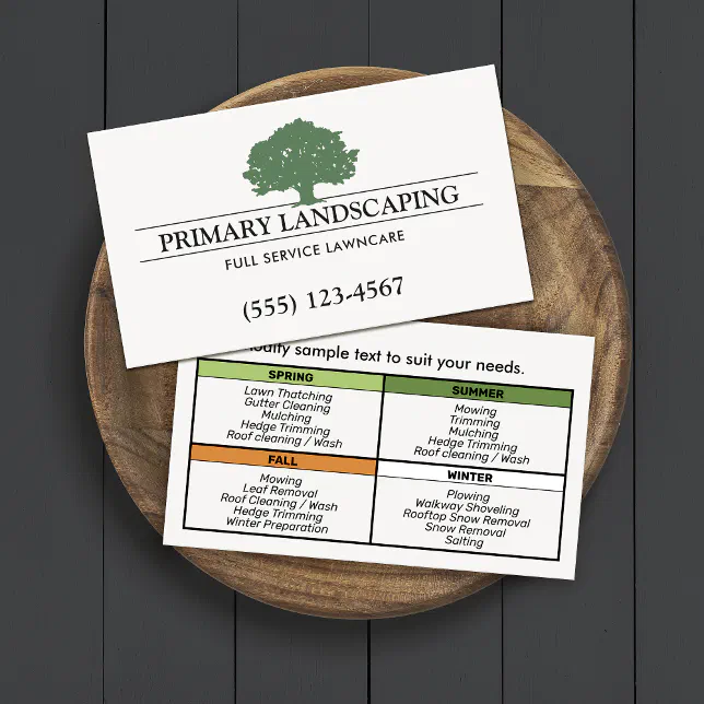 Lawn Care Landscaper Tree Service Business Card | Zazzle