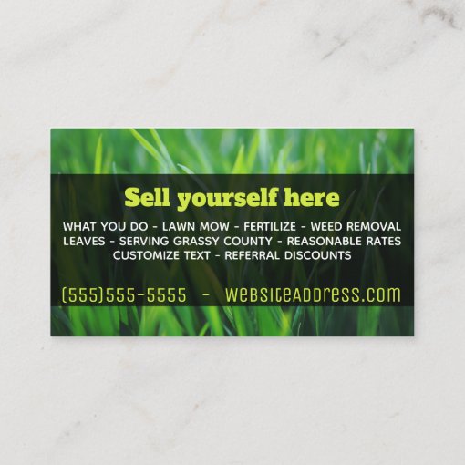 Lawn Care. Landscaping Customizable Promotional Referral Card | Zazzle
