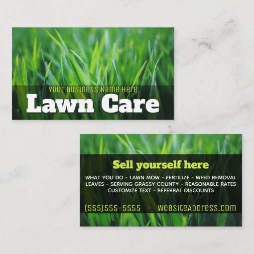 Lawn Care. Landscaping Customizable Promotional Referral Card | Zazzle