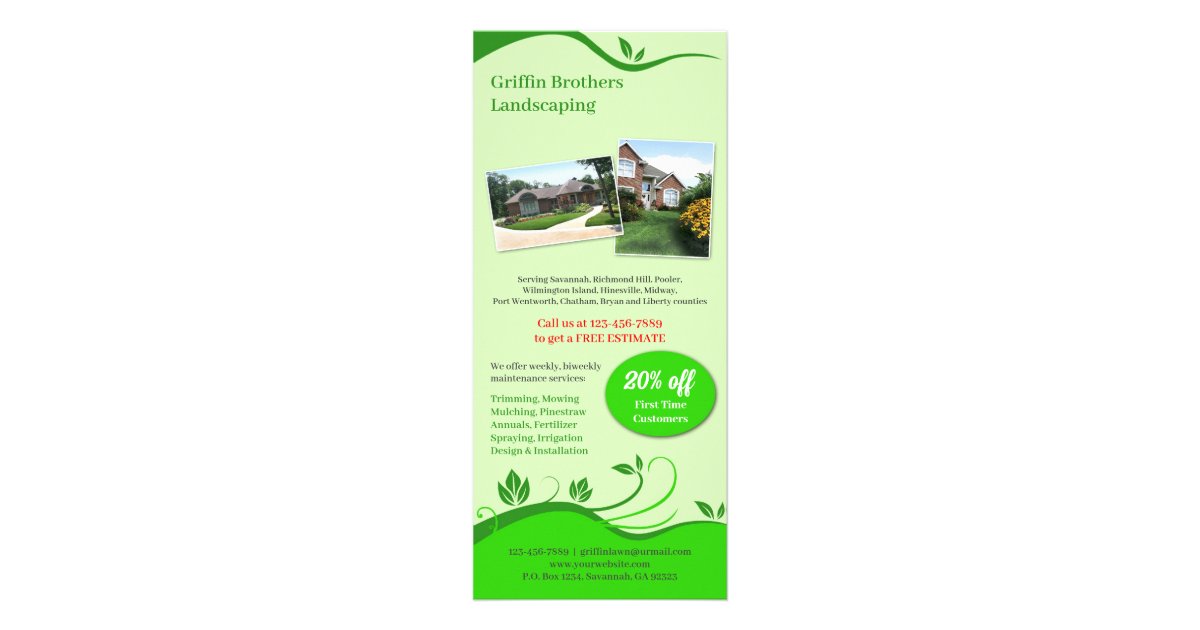 Lawn Care Landscaping Flyer Rack Card | Zazzle
