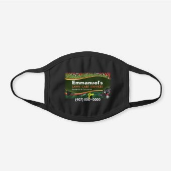 Lawn Care Landscaping Grass Cutting Black Cotton Face Mask | Zazzle