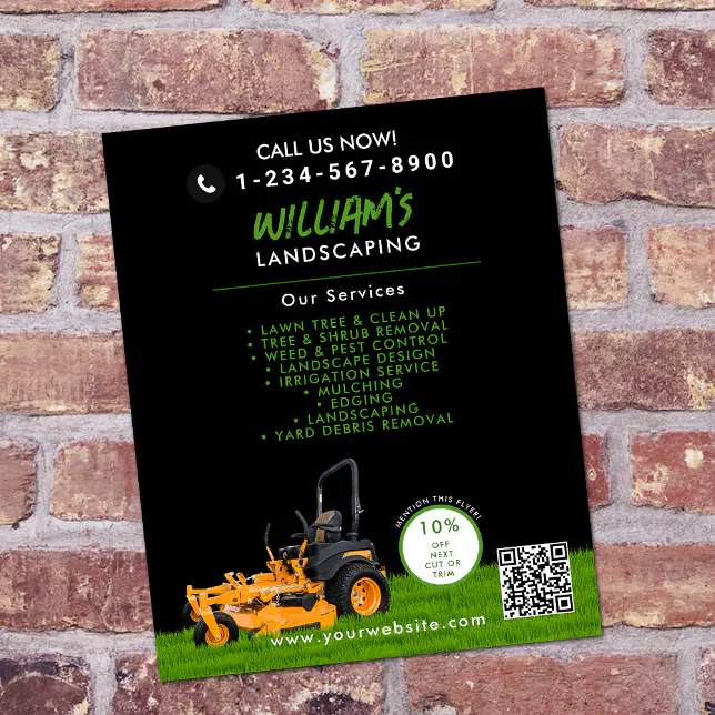 Lawn Care Landscaping Mowing Cutting Business Flyer | Zazzle