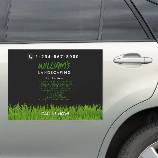 Lawn Care Landscaping Mowing Cutting Services Car Magnet | Zazzle