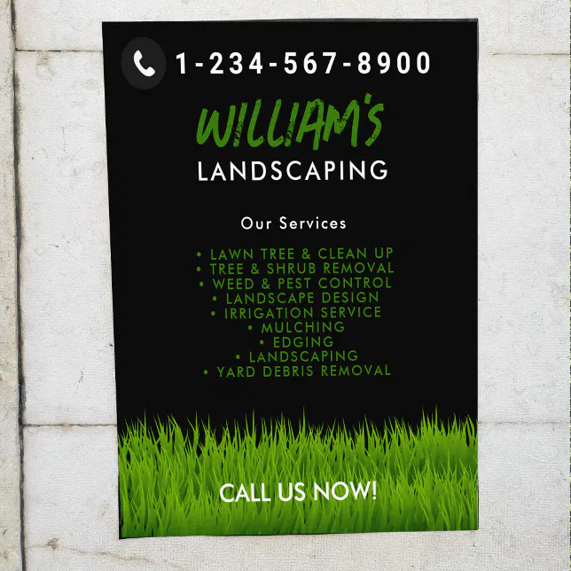 Lawn Care Landscaping Mowing Cutting Services Flyer | Zazzle