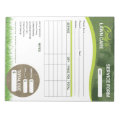 Lawn Care Landscaping Service Order Invoice Form Notepad | Zazzle