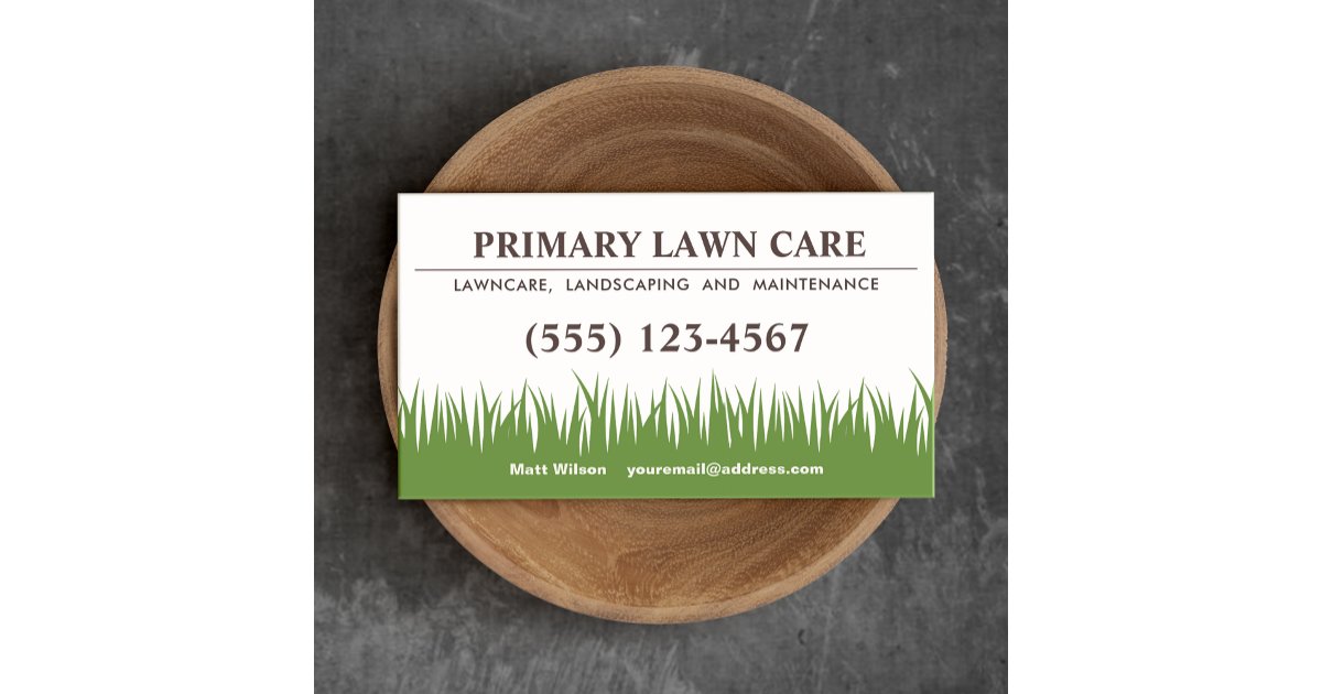 Lawn Care Landscaping Services Grass Business Card | Zazzle
