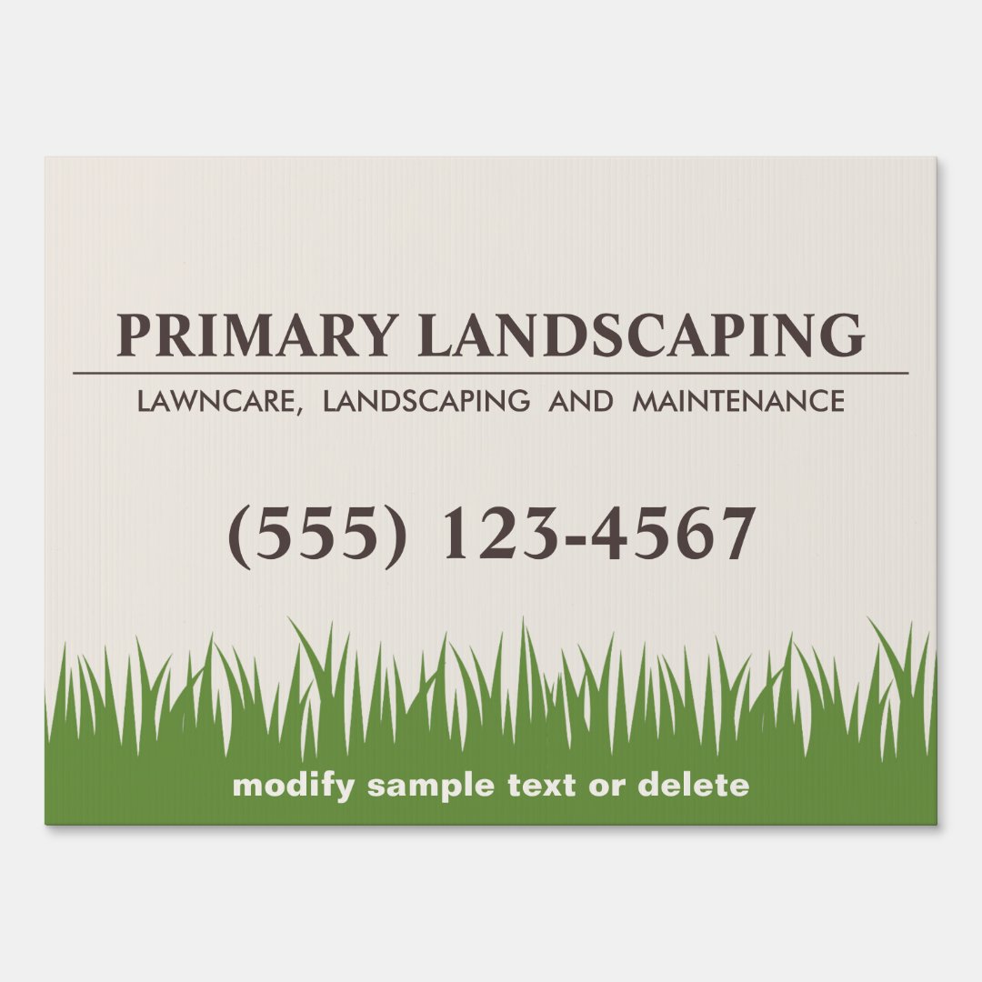Lawn Care Landscaping Services Grass Business Card Sign | Zazzle