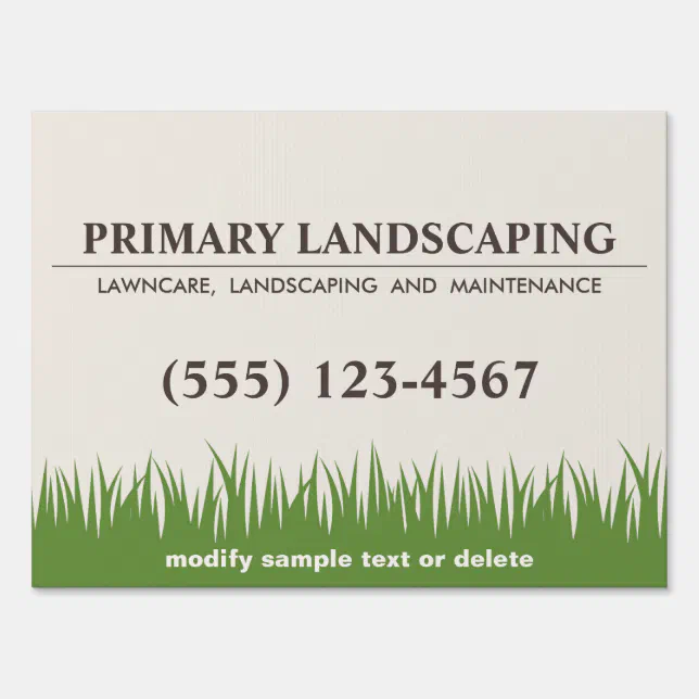 Lawn Care Landscaping Services Grass Business Card Sign | Zazzle