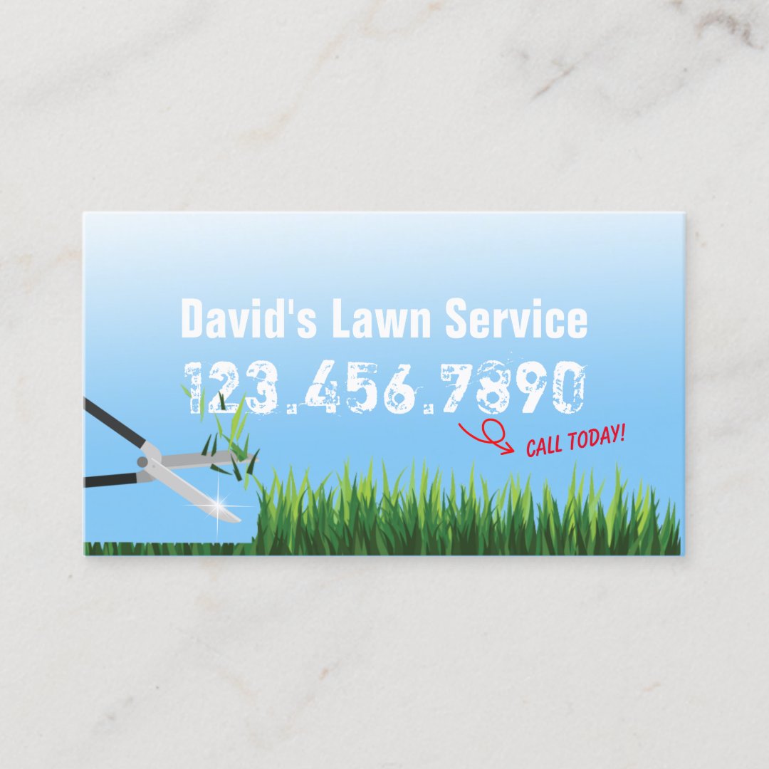 Lawn Care & Mowing Gardening Service Business Card | Zazzle