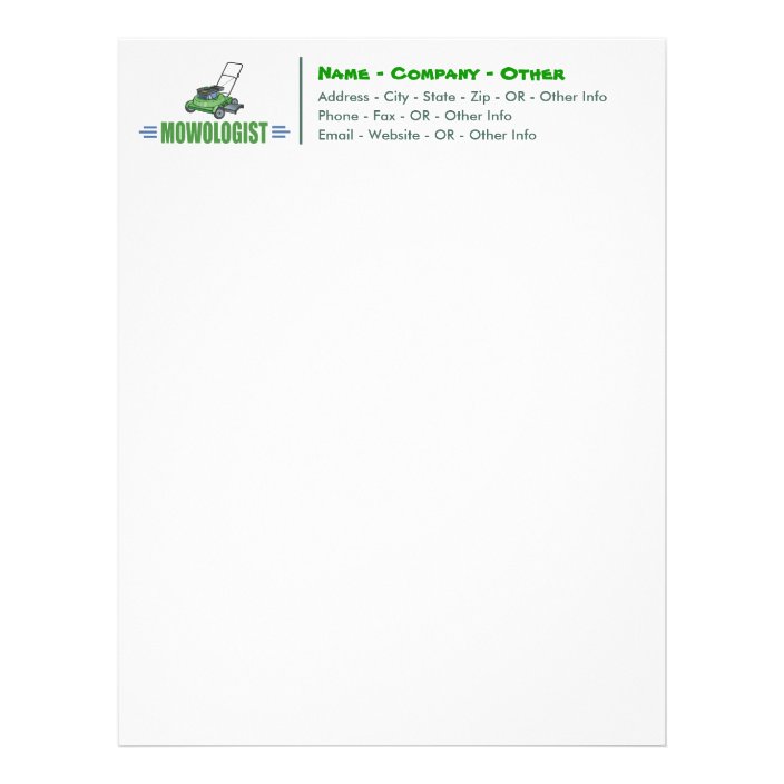 Lawn Care, Mowing Yards or Grass, Maintenance Letterhead | Zazzle.com
