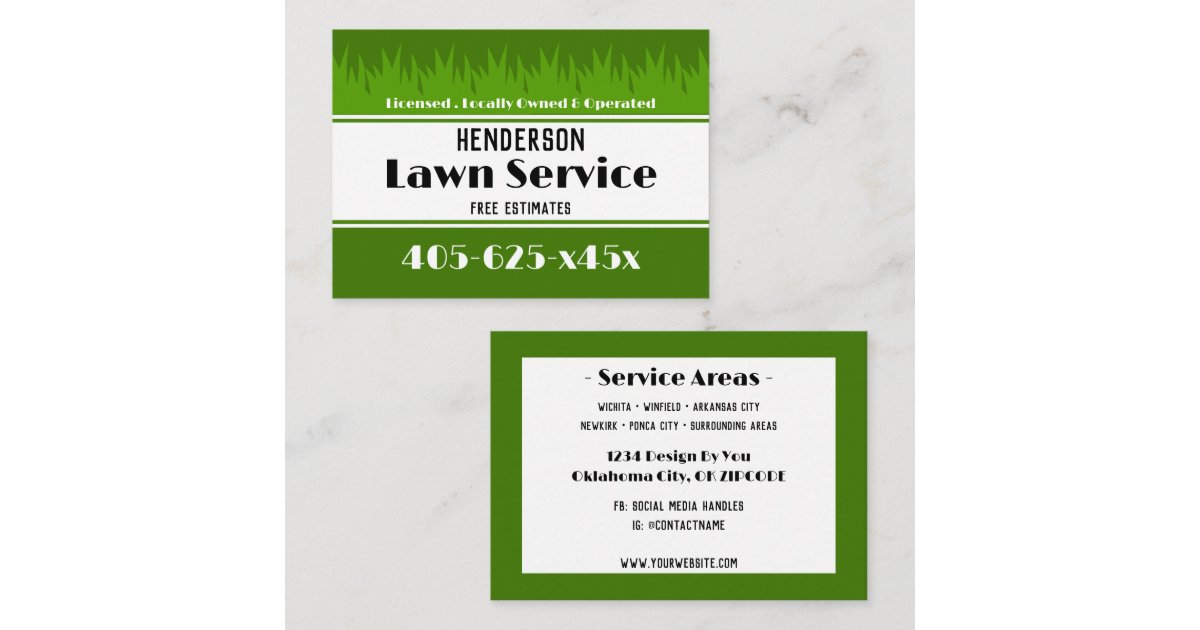 Lawn Care Service Business Card | Zazzle