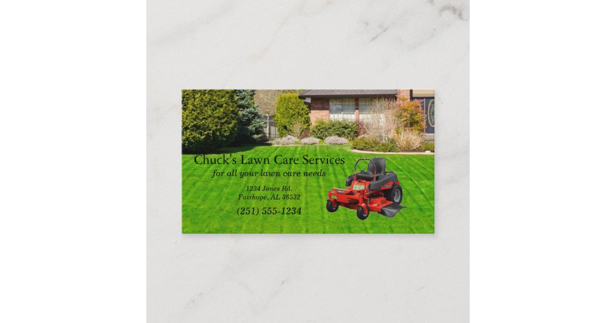 Lawn Care Service Business Card | Zazzle
