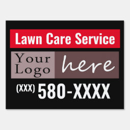 Lawn Care Service Custom Logo Sign | Zazzle