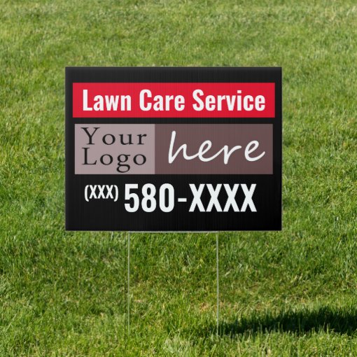 Lawn Care Service Custom Logo Sign | Zazzle