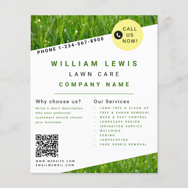 Lawn Care Simple Landscaping Lawn Mowing Business Flyer | Zazzle