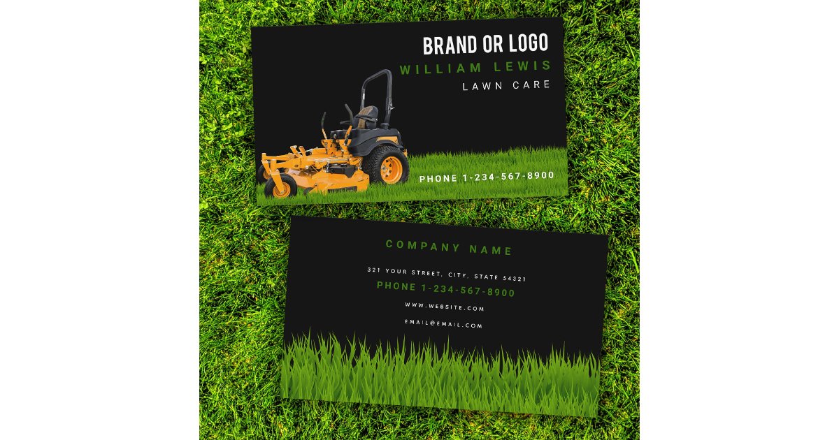 Lawn Care Simple Landscaping Mowing Business Logo Business Card | Zazzle