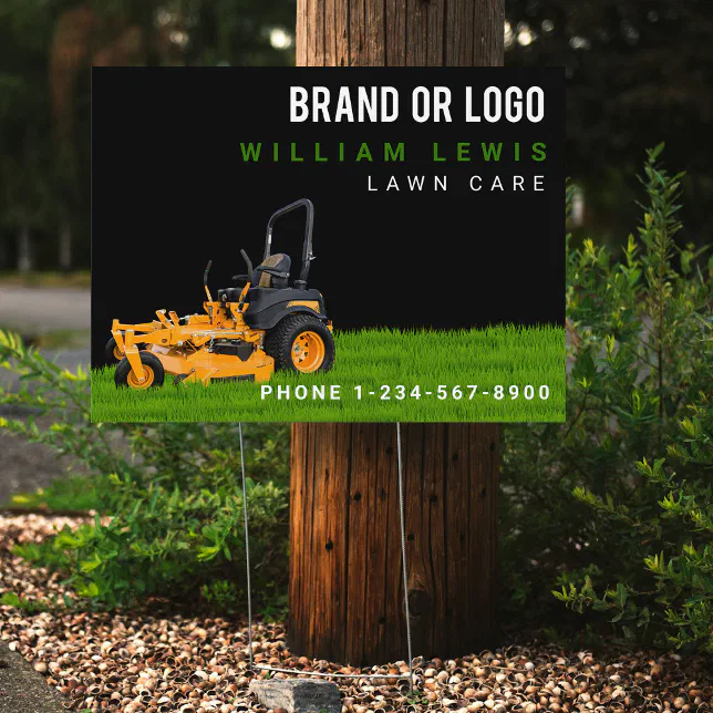 Lawn Care Simple Landscaping Mowing Business Logo Sign | Zazzle