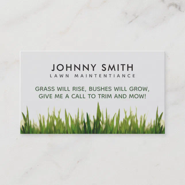 Lawn Care Slogans Business Cards | Zazzle